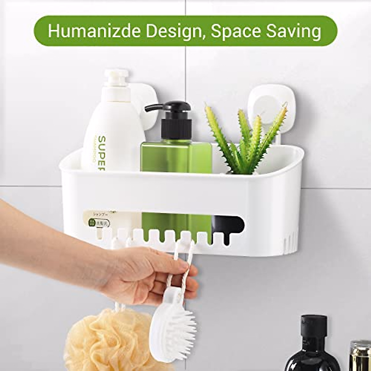 LUXEAR Suction Cup Towel Bar & Suction Cup Shower Caddy