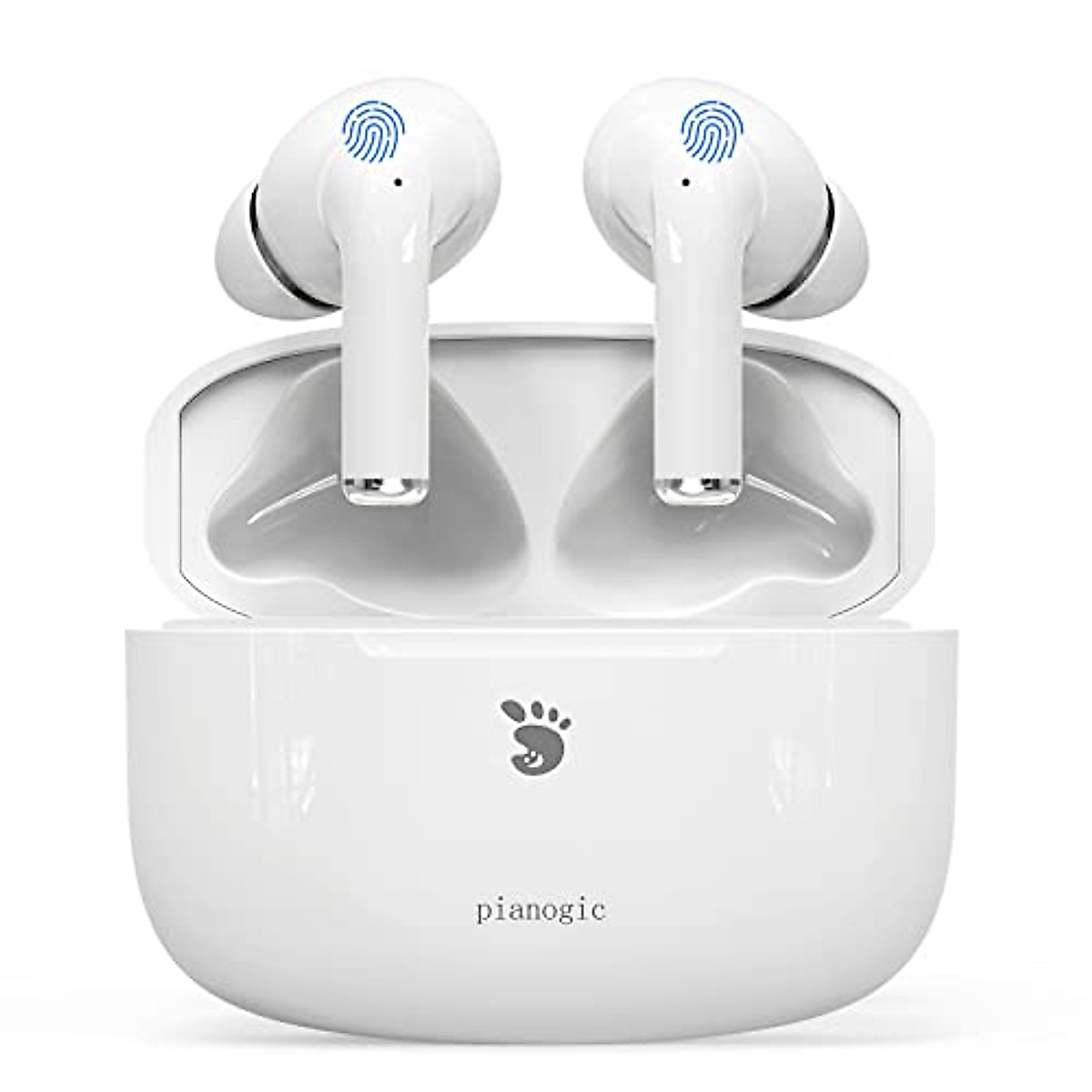 CYQ Pianogic A2 True Wireless Earbuds Bluetooth Headphones Noise Cancelling Ear Buds with USB C Charging Case IPX6 Waterproof Long Pla A WHITE