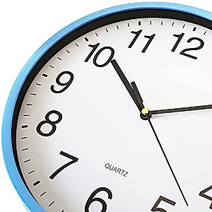CAMY 9 Inch Wall Clock - Silent Non Ticking Quality Quartz Battery Operated Round Easy to Read Home/Office/School Clock