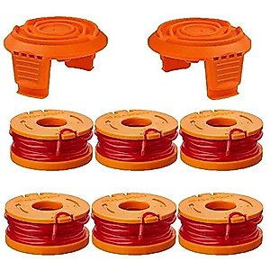 WA0010 Replacement Trimmer Line for Select Electric String Trimmers,Trimmer Spool Line for Worx,0.065 Edger Spool for Worx Trimmer Spools Weed Eater String,Weed Wacker Spool Parts 6Pcs