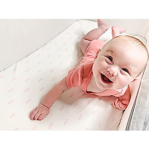 Bassinet Bed Sheets – Premium Bassinet Fitted Sheets 4 Pack – 100% Jersey Knit Cotton Cradle Sheets – Bassinet Bedding for Standard Size Oval or Halo Bassinet Pads – Bassinet Sheet for Girl