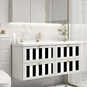 Amiya Wallpaper Peel and Stick Black and White Striped Wallpaper Stick Wallpaper Geometric Wallpaper Peel and Stick Easy to Clean DIY Home Decoration 17.3'' x 120'' Roll Contemporary Design