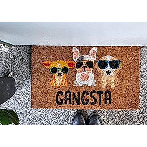 NACH HA-1768299 Entryway Door Mat, 100% Coconut Coir Doormat, Gangsta, Natural (18x30 in), by North American Country Home
