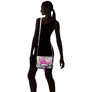 Vera Bradley Women's Cotton Carson Crossbody Purse, Wildflower Paisley, One Size