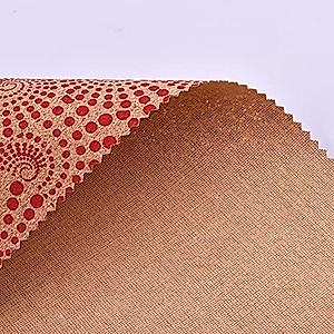 Cork Fabric Faux Leather Sheets LOOGOOL 5PCS A4 Sheet 8x12 inch Spin Spiral Printed Fabric for Bags Earrings DIY Craft Decoration