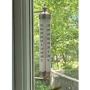 TERMOFLY 10.2 inch New Premium Steel Indoor/Outdoor Thermometer Waterproof Decorative