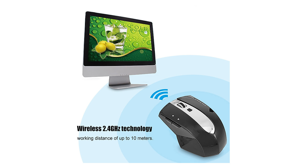 Ergonomic Design Wireless 2.4GHz Mouse USB Hub 3-Port Optical Mice ...