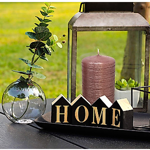 Hyoola Brushed Metallic Pillar Candles - 6 Pack - Rose Pink Pillar Candles - European Made Decorative Pillar Candles - 2.75 Inch x 5 Inch