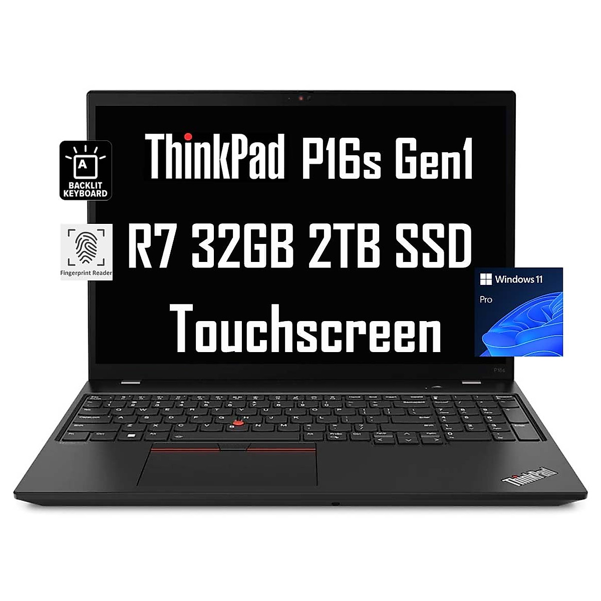 Lenovo ThinkPad P16s Workstation Business Laptop (16" FHD+ Touchscreen, AMD Ryzen 7 PRO 6850U (Beat i7-1185G7), 32GB RAM, 2TB SSD), Backlit, Fingerprint, FHD Webcam, 3-Year WRT, Wi-Fi 6E, Win 11 Pro