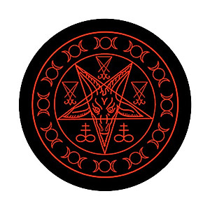 Red Pentagram Sigil of Baphomet Lucifer & Triple Goddess PopSockets Swappable PopGrip