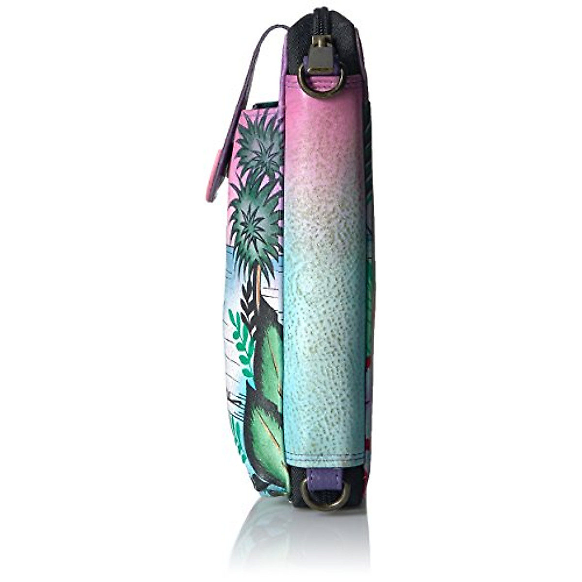 Anna by Anuschka Women's Hand-Painted Genuine Leather Smartphone Case & Wallet - Tropical Flamingos