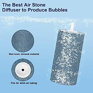 Simple Deluxe 4 x 2 Inch Large Air Stone for Aquarium, Fish Tank and Hydroponics Air Pump, 10 Pack,Blue