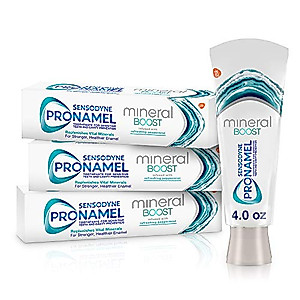 Sensodyne Pronamel Mineral Boost Enamel Toothpaste for Sensitive Teeth, to Replenish Minerals and Strengthen Enamel, Peppermint - 4 Ounces (Pack of 3)