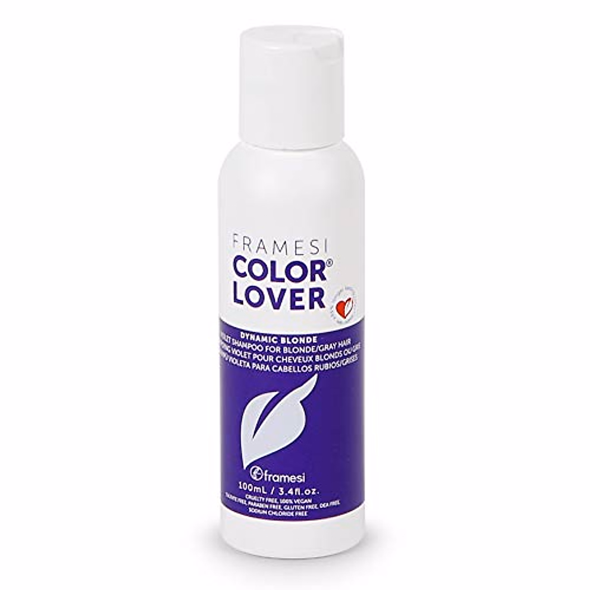 Framesi Color Lover Dynamic Blonde Purple Shampoo, 3.4 fl oz, Violet Shampoo for Color Treated Hair