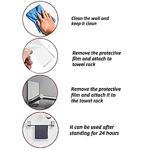 YeeBeny Self-Adhesive Strips, Replacement Adhesive Strips Compatible Self-Adhesive Towel bar, Bathroom Towel Rack, 3.35 x 1.57 inches (Pack of 4)