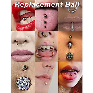 Prjndjw 25Pcs 14G Replacement Balls Externally Threaded Surgical Steel Balls Industrial Barbell Tongue Nipple Belly Button Piercing Rings Parts 3MM 4MM 5MM 6MM 8MM
