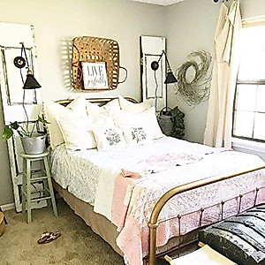 LNC Black Swing Arm Wall Lamp Adjustable Wall Sconces Plug-in Sconces Wall Lighting (2 Pack-Black)