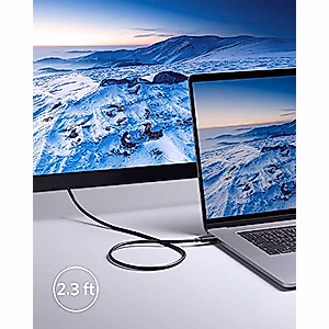 Anker Thunderbolt 4 Cable 2.3 ft, USB-C to USB C Cable, Supports 8K Display/40Gbps Data Transfer/100W Charging, for iPhone 15 Pro, MacBooks, iPad Pro (Intel Thunderbolt Certified), Monitor Connection