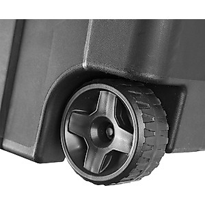 JALCH 40 Gallon Industrial Plastic Tote with Wheels, Black, 2-Pack