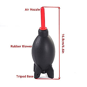 FocusFoto PRO 6.6 Inch Rubber Rocket Air Blower Duster Cleaner Dust Cleaning for DSLR Camera CCD Lens Keyboard Red