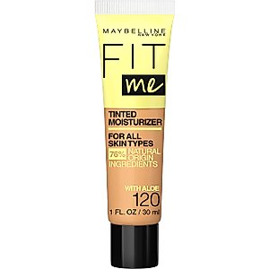Maybelline Fit Me Tinted Moisturizer, Natural Coverage, Face Makeup, 120, 1 Count