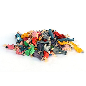 People Figurines, 20 Pcs Model Trains Architectural 1:30 Scale 2.2 Inch Painted Figures Sitting and Standing Tiny People for Miniature Scenes Railway Layout