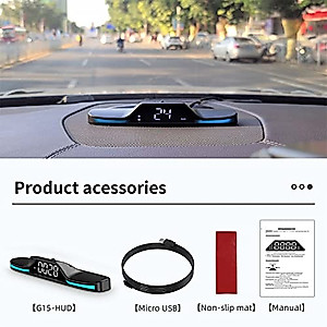 ACECAR Digital GPS Speedometer, Car Universal Heads Up Display, Large LCD Display HUD with MPH Speed Compass Fatigued Driving Alert Overspeed Alarm Trip Meter for All Vehicle