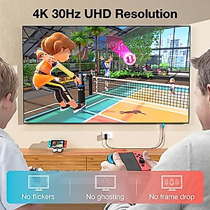 QCEs USB C to HDMI Cable Compatible with Nintendo Switch/OLED, Portable Dock 4K HDMI Adapter Cord 6.6Ft to TV with USB-C Charging Port Replacement for Nintendo Switch Dock, Steam Deck
