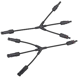 Solar Y Branch Connector Solar Panel Long Parallel Connectors Extension Kit (M/FFF and F/MMM)(1 to 3 (2 Pack))
