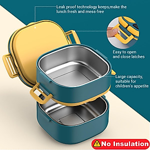 PEDECO Portable Stainless Steel and Silicone Round Food Storage Box with Silicone Lid,BPA Free,Slip Resistant Bottoms,Reusable Snack Nesting Lunch Box for Kids & Adults-Set of 3