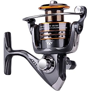 PLUSINNO HongYing Series Fishing Reels Spinning Freshwater Saltwater with 5.2:1 Gear Ratio Metal Body Left/Right Interchangeable Collapsible Handle Spinning Fishing Reel(Fishing Reel)