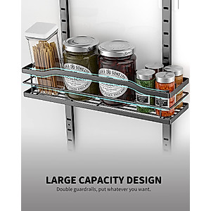 Moforoco 9-Tier Over The Door Pantry Organizer, Pantry Organization and Storage, Black Hanging Basket Wall Spice Rack Seasoning Shelves, Home & Kitchen Bedroom Bathroom House Essentials