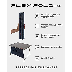 Flexifold Ultralight Aluminum Camping Table, Portable Folding Camping Table, Small Outdoor Side Table with Carry Bag for Outdoor Cooking, Picnic, Camp, Beach, Travel