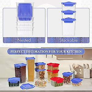 HOMER 8-Piece Moroccan Style Airtight Food Storage Containers - Versatile Kitchen Organizers with Easy Lock Sealing Lids - Includes Tall, Medium, Small & Mini Sizes - BPA-Free - Bonus Labels & Marker