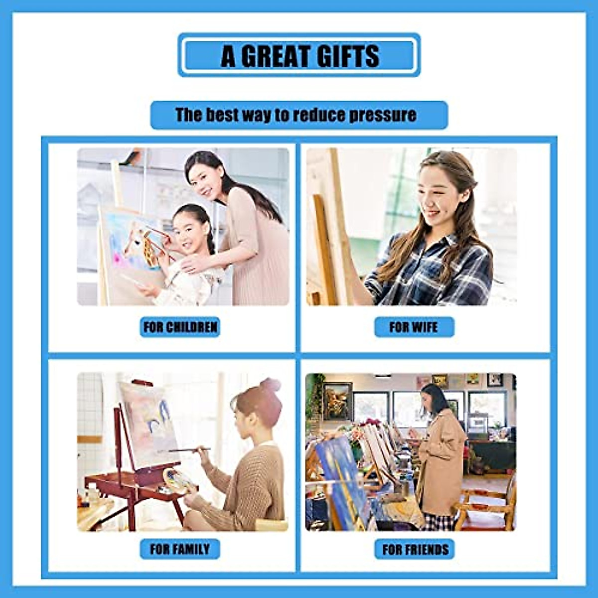 AOSGEDY 6 Pack Paint by Numbers,Paint by Numbers for Adults Kids Beginner, Adult Paint by Number DIY Landscape Oil Painting for Home Wall Decor 12X16 Inch