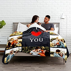 Juantao I Love You Blanket Gifts for Couples Custom Blanket with Photo Picture Personalized Christmas Birthday Anniversary Valentines Day Gifts for Boyfriend Girlfriend Wife Husband Him Her Men Women