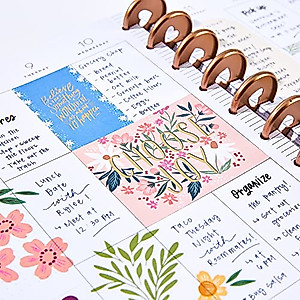 The Happy Planner Sticker Pack for Calendars, Journals and Projects –Multi-Color, Easy Peel – Scrapbook Accessories – Flowers Notes & Boxes Theme – 100 Sheets, 3130 Stickers Total