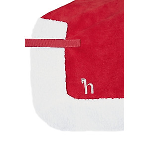 HORZE Santa Christmas Fleece Horse Quarter Sheet Riding Blanket with Faux Fur - Red - Pony
