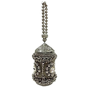 Women/Girl Bridal Party Bag Clutch Handmade metal Potali Handbag purse Hand clutch fully beaded Crystal Rhinestones (Silver)