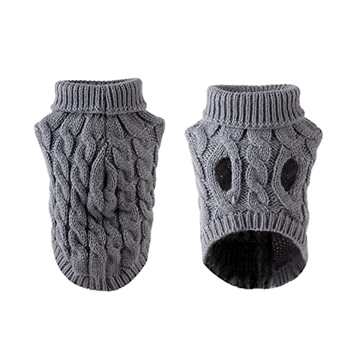 Cnarery Knitted Turtleneck Dog Sweaters, Warm Pet Sweater, Cute Knitted Classic Dog Sweater for Autumn and Winter Cold Weather Puppy Clothes(Gray)