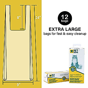 Pet Zone Universal No-Touch Cat Litter Bags, Kitty Litter Bags & Waste Bags (Litter Bags, Pet Waste Bags Great for Cat Litter Boxes, Automatic Cat Litter Box, and Self Cleaning Cat Litter Box) 12 Pack