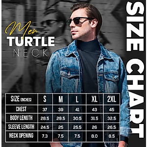 Utopia Wear Men's Turtleneck Slim Fit Lightweight Pullover Top, Large, Navy