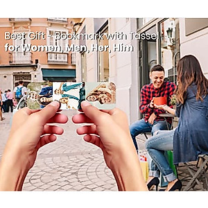 Custom Photo Bookmark, Personalized Metal Photo Booth Bookmark Copper with Tassel 2 Side Picture Bookmark for Women Men Birthday Gift for Reader Book Lover Student Teacher Friends Librarian - 4 Photos