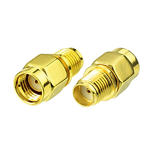 Bingfu RP-SMA Male to SMA Female Antenna Connector Adapter (2-Pack) for FPV Drone Controller WiFi Router PCIE Network Card Adapter Security Camera 4G LTE Cellular Trail Camera Game Camera