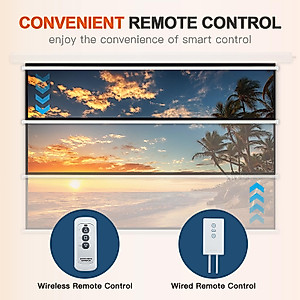 YODOLLA Projector Screen Motorized 100" 16:9, 4K 3D HD Electric Projector Screen Wall Mounted Automatic Ceiling Retractable Drop Down Projection Screen with Remote Movie Screen for Indoor Outdoor Use