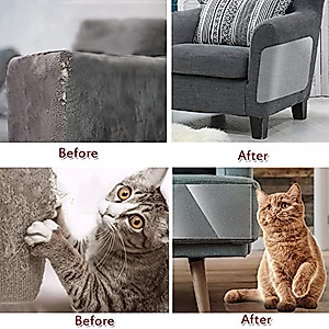 Cat Scratch Deterrent Tape - 12 x 17 Inches 8 PCS - Furniture Protector from Pet Scratch, Clear Double Side Anti-Scratch Cats Training Tape Sheets - Couch, Door, Walls, Carpet Protector – Residue Free
