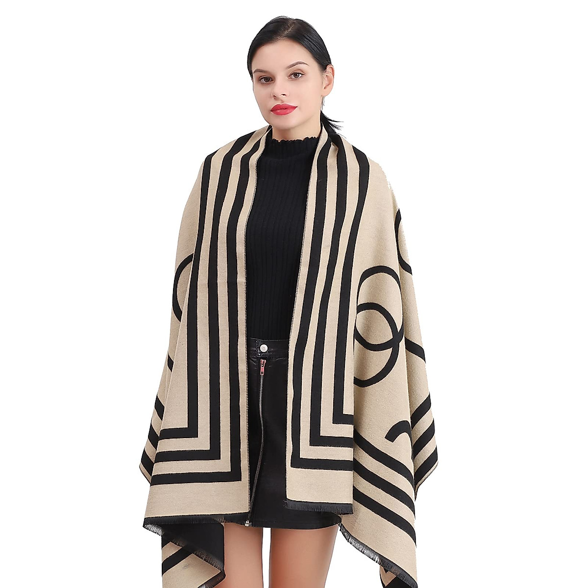 SPFAS Warm Cashmere Feel Scarf for Women Winter Pashmina Shawl and Wraps Soft Large Blanket Scarves