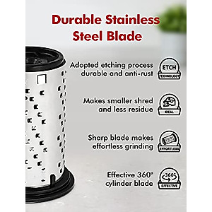 Rotary Cheese Grater, Handheld Cheese Grater for Kitchen, Dishwasher Safe Parmesan Cheese Grater with Stainless Steel Blade for Cheese, Nuts, Chocolate and More, Black