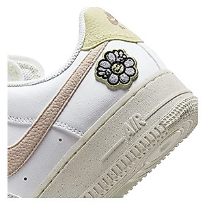 Nike Women's AIR Force 1 '07 Next Nature Shoes, White/Boarder Blue/Citron Tint/Pink Oxford, 8