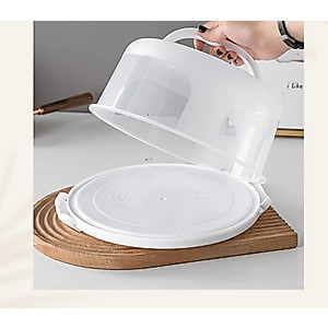 NVAZIOP Large 10 Inch Cake Carrier Keeper Stand with Handles and Lids Container for Transport Cake Holder Tray with Cover Round Cupcake Storage Kitchen Cooking Box